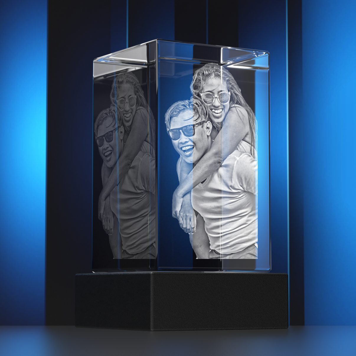 Customized Portrait 3D Crystal - Personalized Laser-Engraved Image Kee ...