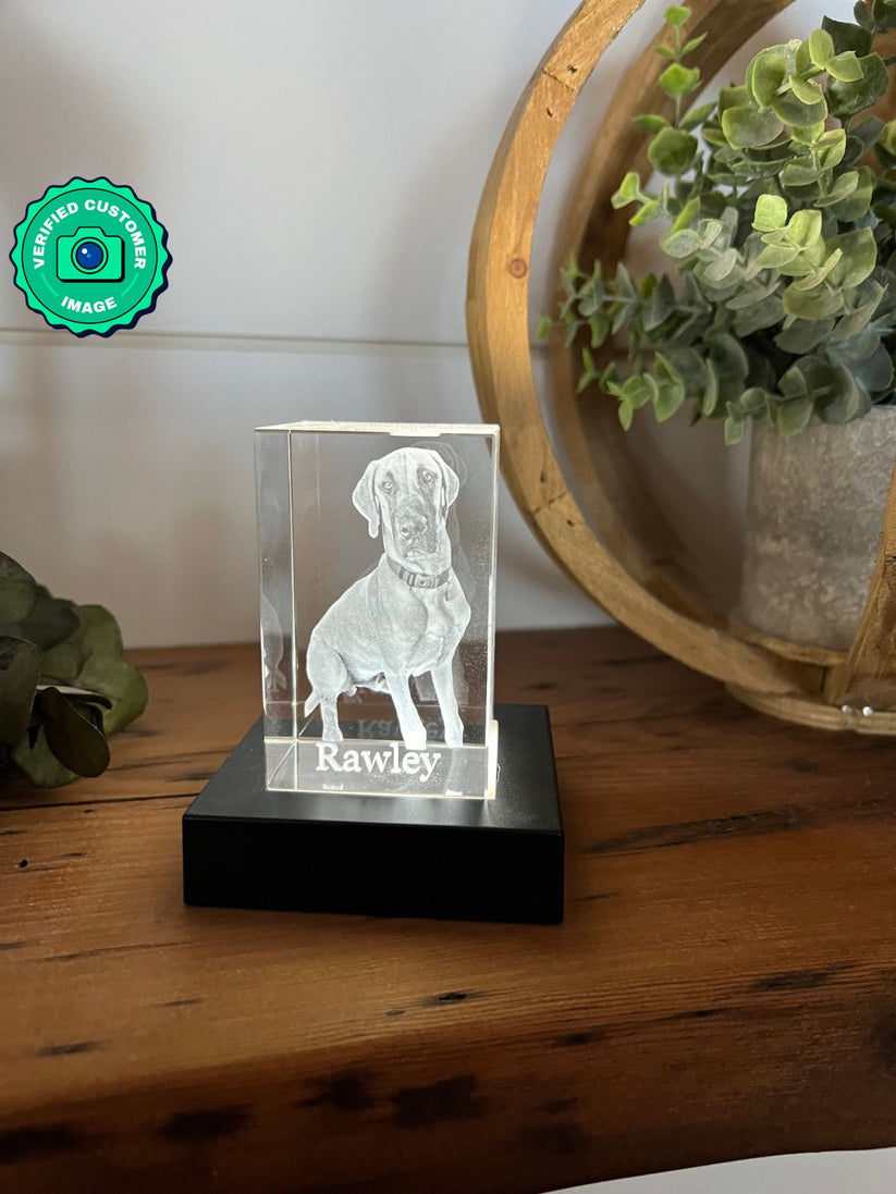 Customized Portrait 3D Crystal - Personalized Laser-Engraved Image Kee ...